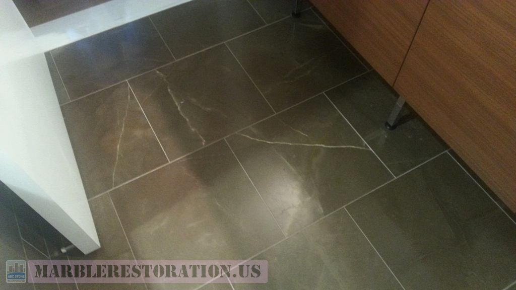 Pietra Brown Bathroom Tiles Worn Out & Dull Finish| ABC Stone Inc.