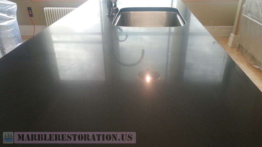 Semi Shine Finish Black Absolute Granite Counter - ABC Stone Inc.